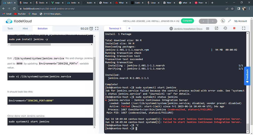 Unable To Start Jenkins On Kodekloud Lab Environment Jenkins unable-to-start-jenkins-on-kodekloud-lab-environment-jenkins