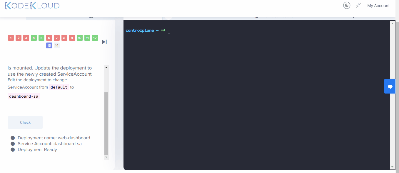 Serviceaccount Token In Dashboard Kubernetes Kodekloud Devops Learning Community
