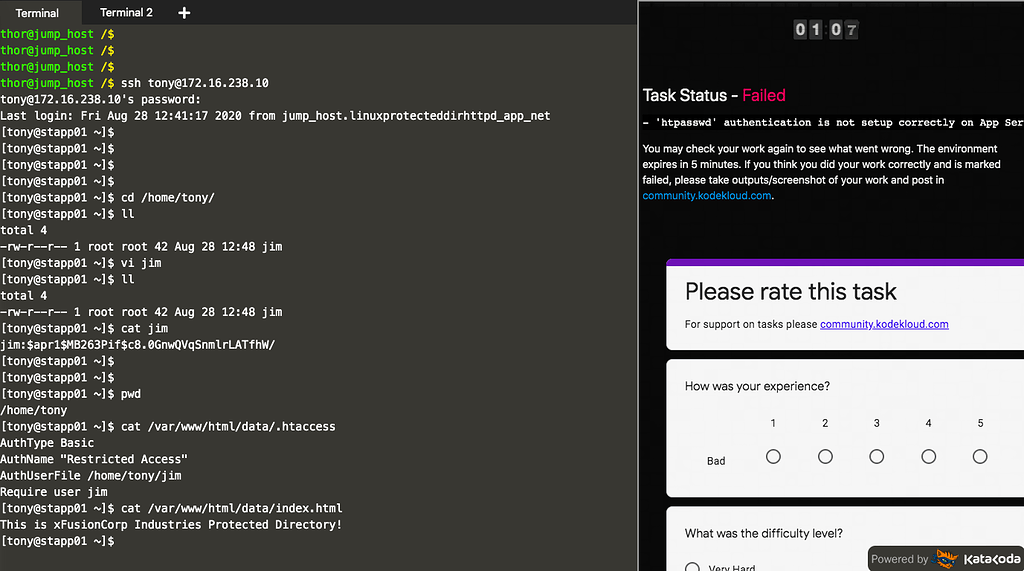 Configure Protected Directories In Apache Task Failed Kodekloud Devops Learning Community